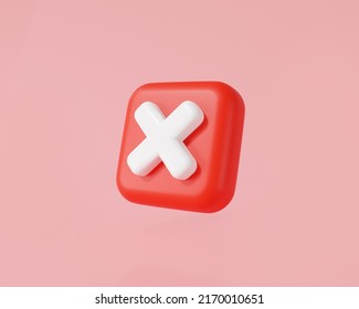 3d Red Wrong Mark Icon Square Stock Illustration 2170010651 | Shutterstock