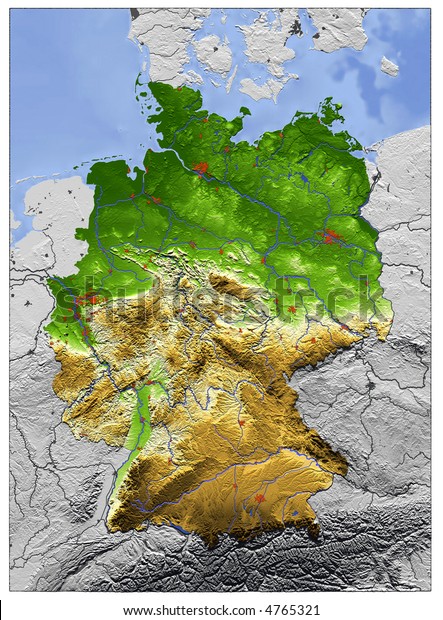 3d Relief Map Germany Seen Above 스톡 일러스트 4765321 | Shutterstock