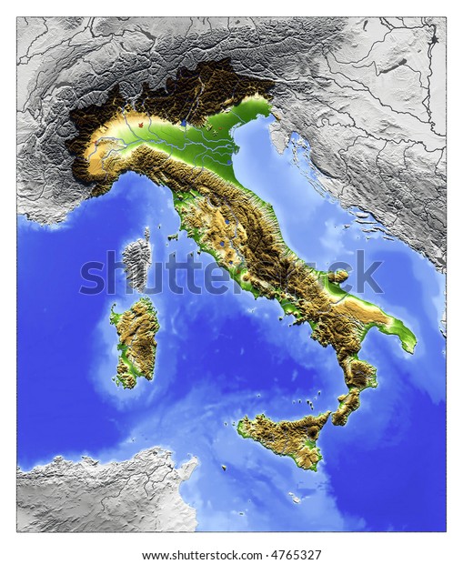 3d Relief Map Italy Seen Above Stock Illustration 4765327 | Shutterstock