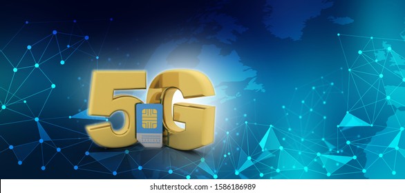 3d Render 5g Sim Card Network Stock Illustration 1586186989 | Shutterstock