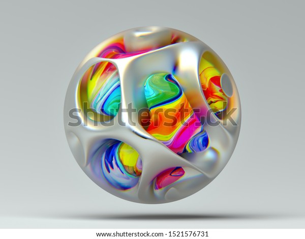 3d Render Abstract Artistic 3d Ball Stock Illustration 1521576731
