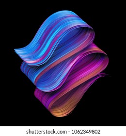 3d Render Abstract Artistic Brush Stroke Stock Illustration 1062349802