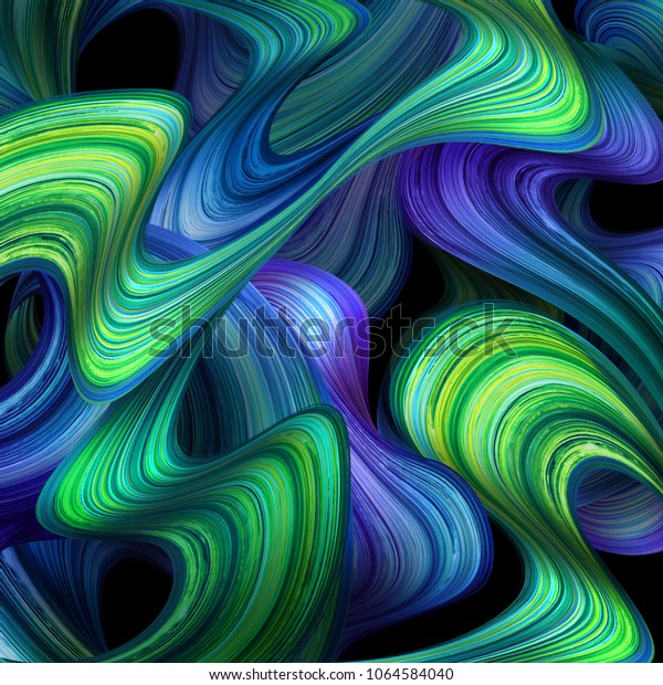 3d Render Abstract Artistic Wavy Background Stock Illustration ...