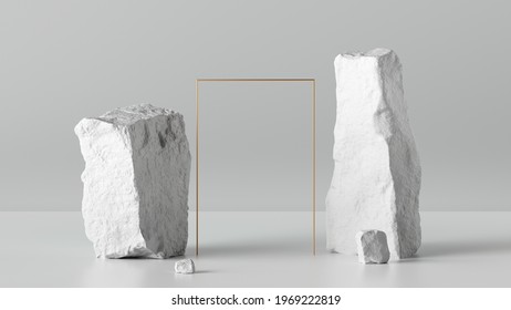 3d Render Abstract Background Broken Rocks Stock Illustration ...