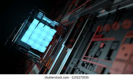 3d Render Abstract Background Digital Computation Stock Illustration ...