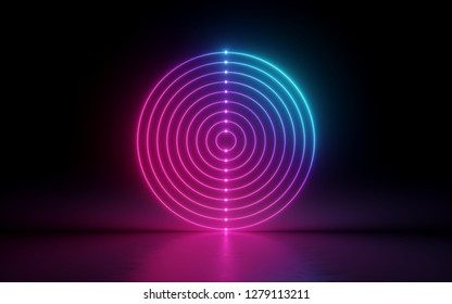 3d Render Abstract Background Round Screen Stock Illustration ...