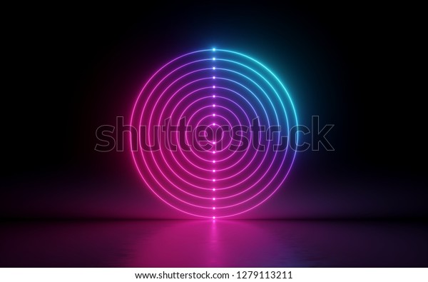 3d Render Abstract Background Round Screen Stock Illustration ...