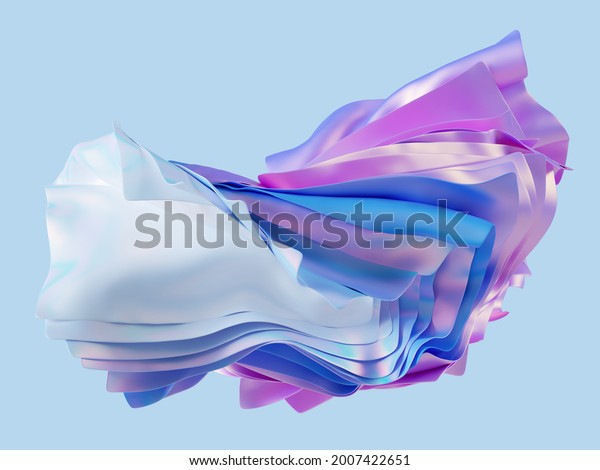 3d Render Abstract Background Waving Textile Stock Illustration ...