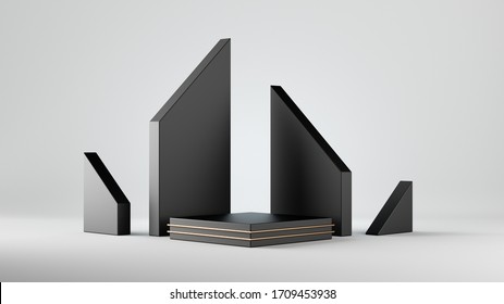 3d Render Abstract Black Blocks Isolated Stock Illustration 1709453938 ...