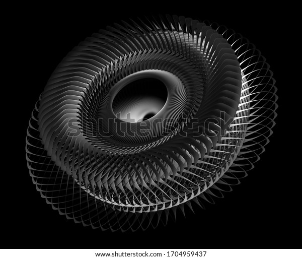 3d Render Abstract Black White Art Stock Illustration 1704959437