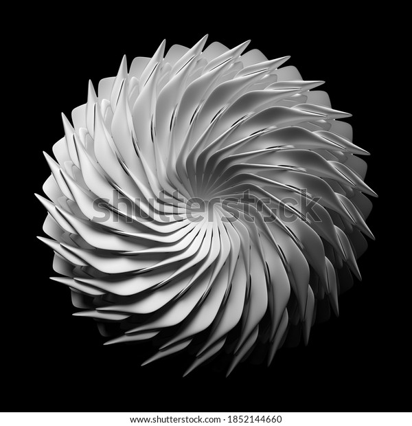 3d Render Abstract Black White Monochrome Stock Illustration 1852144660 ...