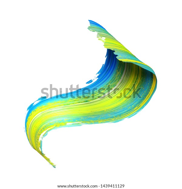 3d Render Abstract Brush Stroke Paint Stock Illustration 1439411129 ...