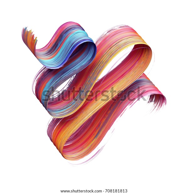 3d Render Abstract Brush Stroke Paint Stock Illustration 708181813 ...