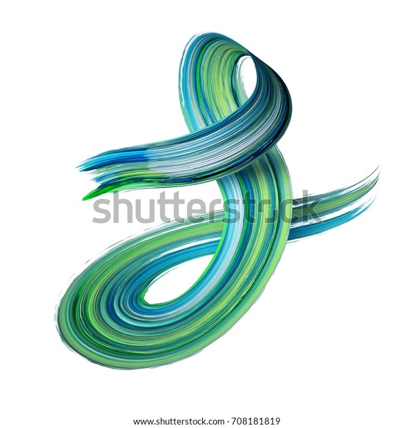 3d Render Abstract Brush Stroke Paint Stock Illustration 708181819