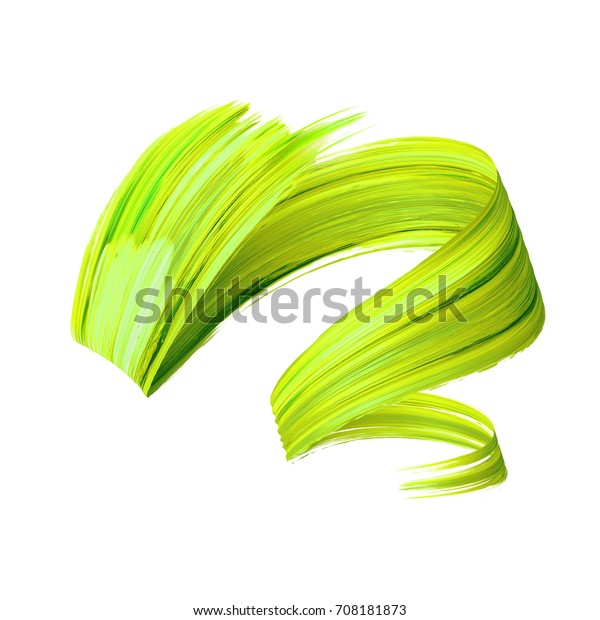 3d Render Abstract Brush Stroke Paint Stock Illustration 708181873