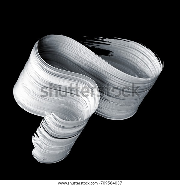 3d Render Abstract Brush Stroke White Stock Illustration 709584037 ...