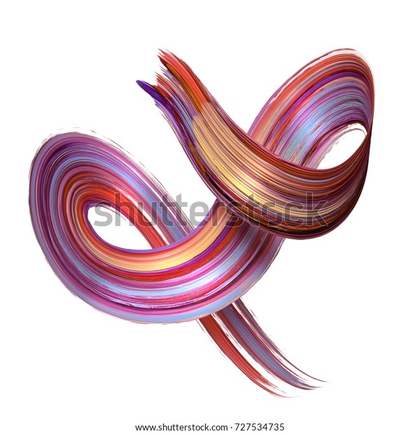 3d Render Abstract Brush Stroke Paint Stock Illustration 727534735