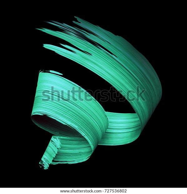 3d Render Abstract Brush Stroke Paint Stock Illustration 727536802 ...