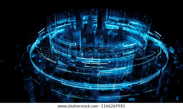 3d Render Abstract City Background Bright Stock Illustration 1166269981