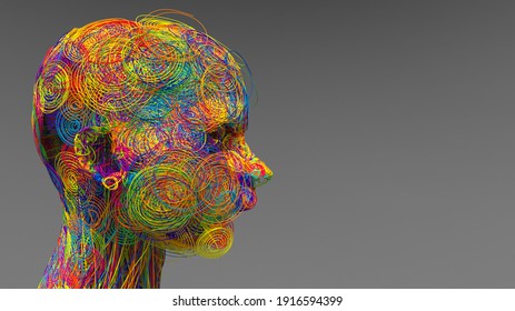 3d Render Abstract Colored Figure Lines Stock Illustration 1916594399 ...