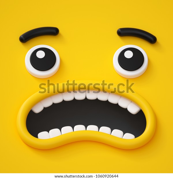 3d Render Abstract Emotional Face Icon Stock Illustration 1060920644 ...