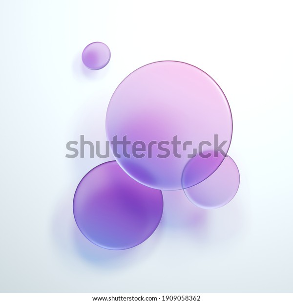 3d Render Abstract Geometric Shapes Violet Stock Illustration ...