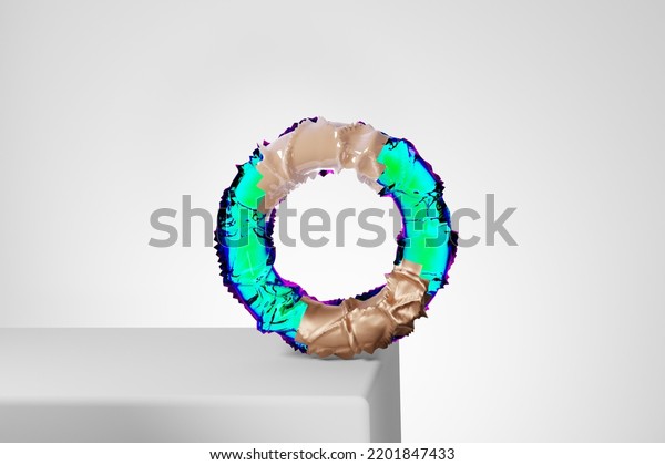 3d Render Abstract Geometric Torus Shape Stock Illustration 2201847433 ...