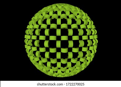 3d Render Abstract Green Sphere Illustration Stock Illustration ...
