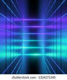 3d Render Abstract Neon Background Mesh Stock Illustration 1324271345 ...