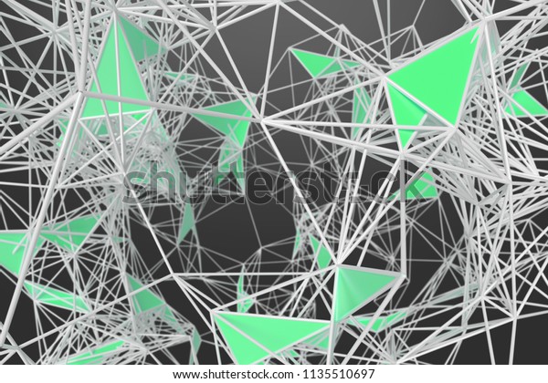 3d Render Abstract Plexus Geometry Stock Illustration 1135510697 ...