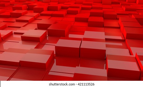 3d Render Abstract Red Cubes Stock Illustration 421113526 | Shutterstock