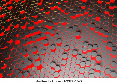 3d Render Abstract Red Futuristic Surface Stock Illustration 1408354760 ...