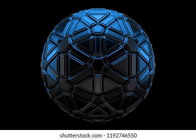 3d Render Abstract Sphere Polygons Beveled Stock Illustration ...