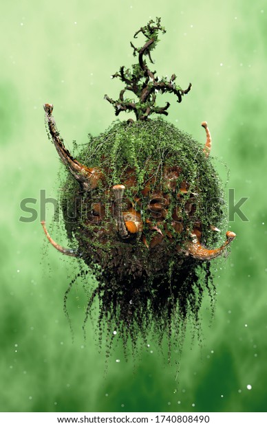 3d Render Abstract Virus Nature Theme Stock Illustration 1740808490 ...