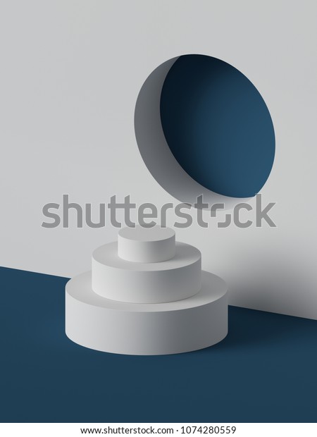 3d Render Abstract White Geometric Background Stock Illustration ...