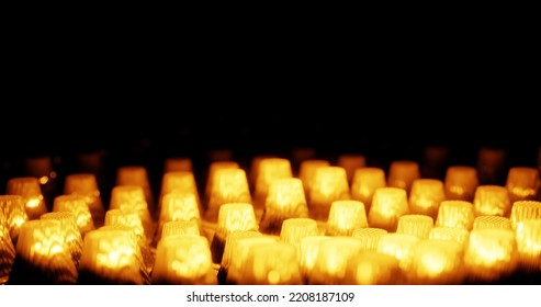 3d Render Abstract Yellow Glowing Lamps Stock Illustration 2208187109 ...