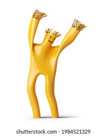 3d Render Abstract Yellow Guy Funny Stock Illustration 1984521329 ...