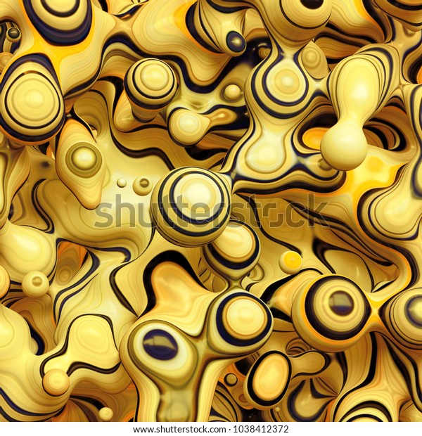 3d Render Abstract Yellow Wavy Background Stock Illustration 1038412372 ...