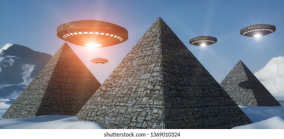 3d Render Alien Spaceship Concept Stock Illustration 1369010324 ...
