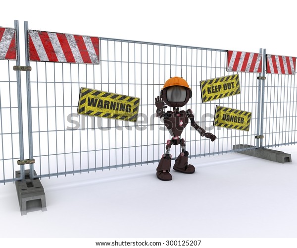 3d Render Android Barrier Fence Stock Illustration 300125207 | Shutterstock