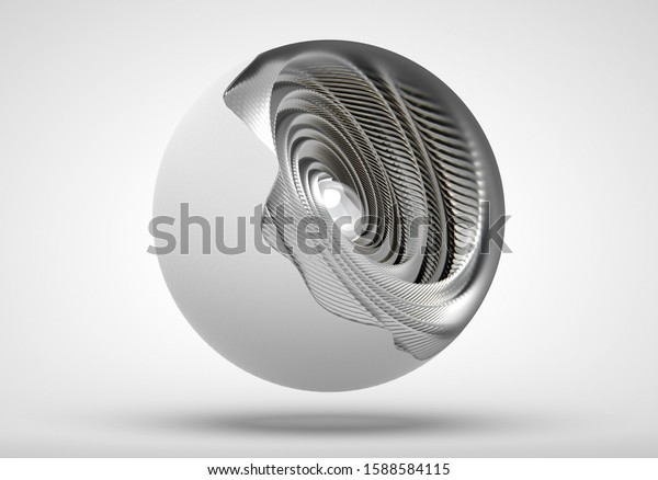 3d Render Art Abstract Mechanical Ball Stock Illustration 1588584115
