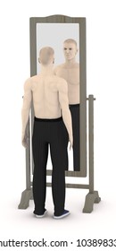 3d Render Artificial Character Mirror Stock Illustration 103898330 ...