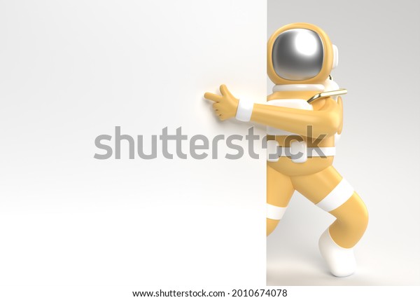 3d Render Astronaut Hand Pointing Finger: ภาพประกอบสต็อก 2010674078 ...