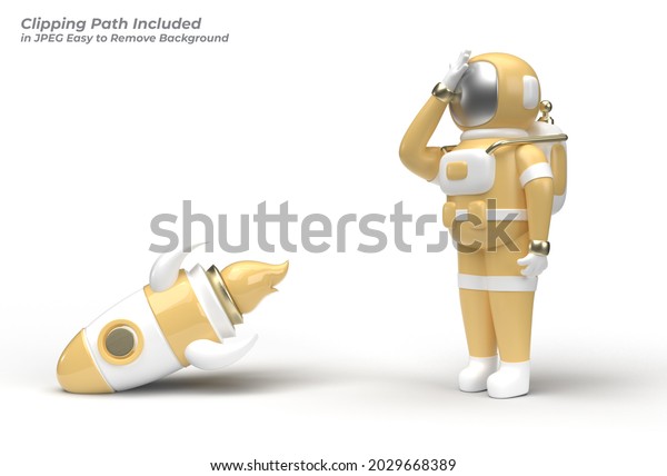 3d Render Astronaut Rocket Falling Down Stock Illustration 2029668389 ...
