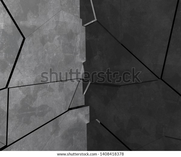3d Render Background Broken Shape Stock Illustration 1408418378 ...