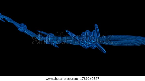 3d Render Barbed Wire Cyber Style Stock Illustration 1789260527 ...