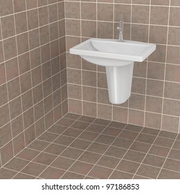 3d Render Bathroom Tiles Stock Illustration 97186853 | Shutterstock
