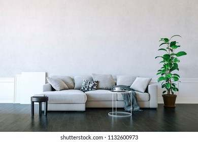 3d Render Beautiful Clean Interior Design Stock Illustration 1132600973 ...