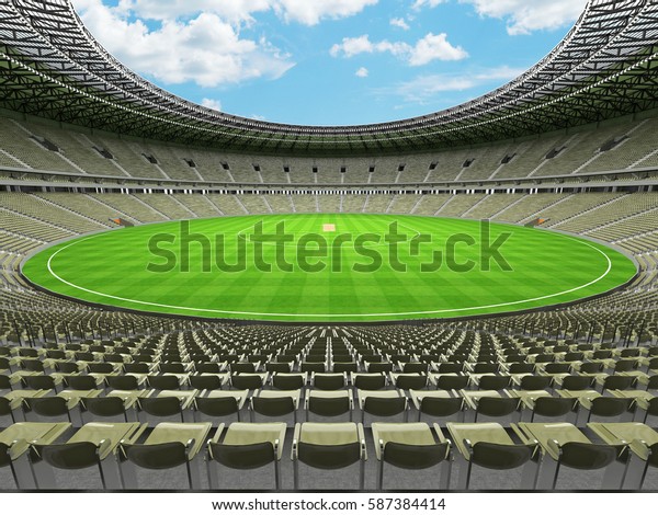3d Render Beautiful Modern Round Cricket Stock Illustration 587384414