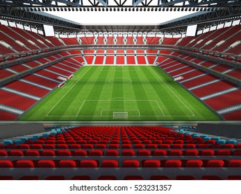 3d Render Beautiful Stadium Interior Red Stock Illustration 523231357 ...
